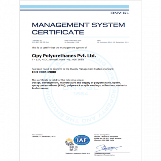 Quality Management System standard: ISO 9001:2008 - Cipy